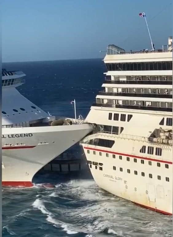 Two Carnival Cruise Ships Collide in Cozumel Caught on Video