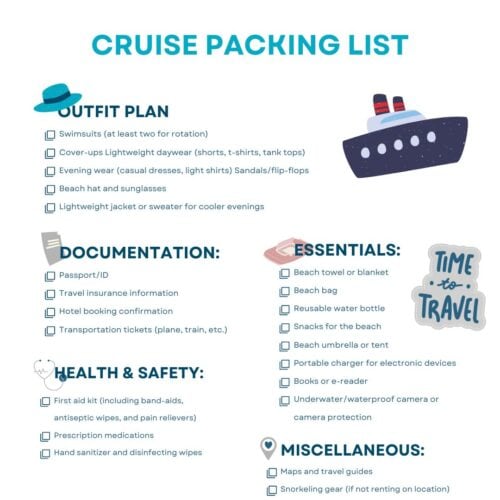 What to Pack for a Cruise Checklist pdf – Cruise Maven